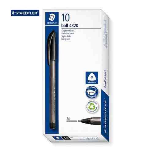 Staedtler Ball 4320 M Negro Pack 10: Escritura Suave y Precisa │Masink.com